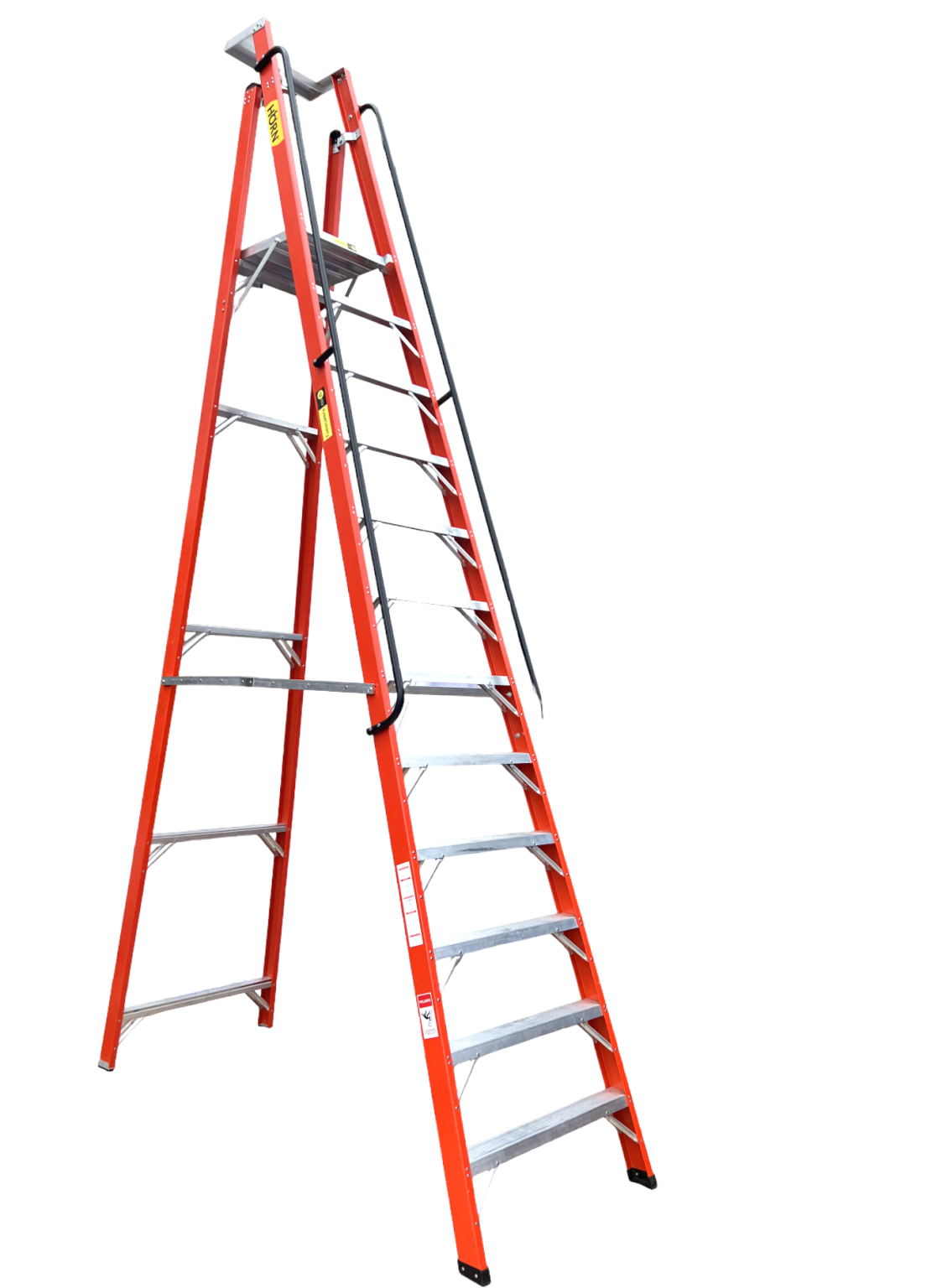 Escalera de Tijera con Plataforma en Fibra de Vidrio Certificada 12 ...