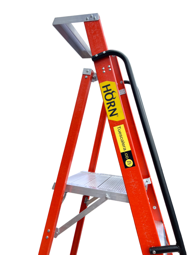 Escalera de Tijera con Plataforma en Fibra de Vidrio Certificada 10 ...